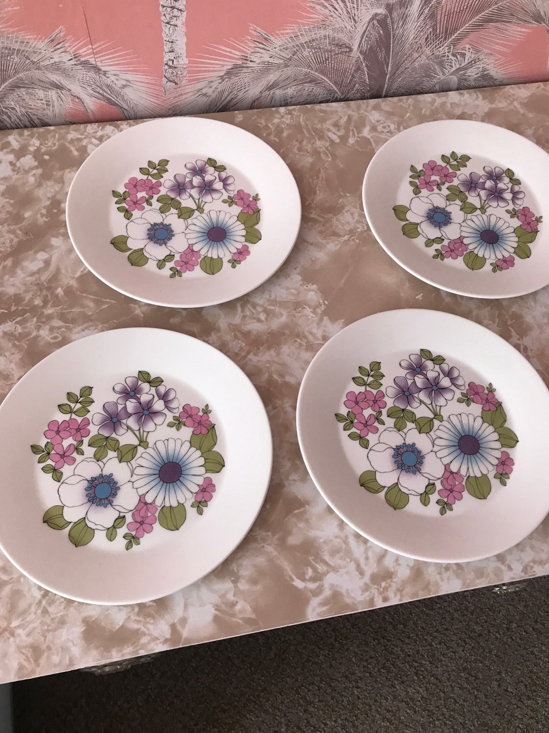 Pretty Pastel Vintage Side Plates - Etsy