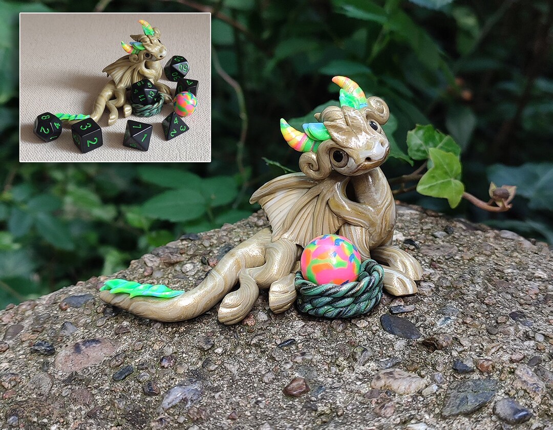 Polymer Clay Dragon - DND Dice Holder - Etsy