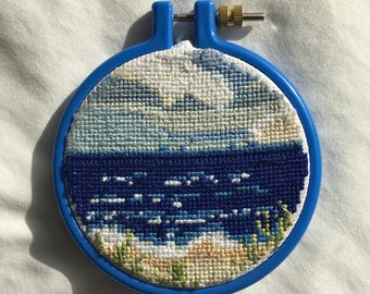 Beach needlepoint | Etsy