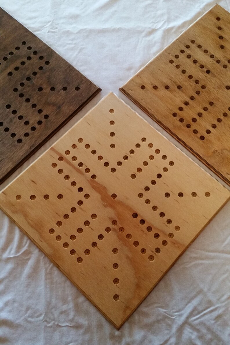 HANDMADE *** Real Wood *** WAHOO BOARD With Marbles & Dice *** Double ...