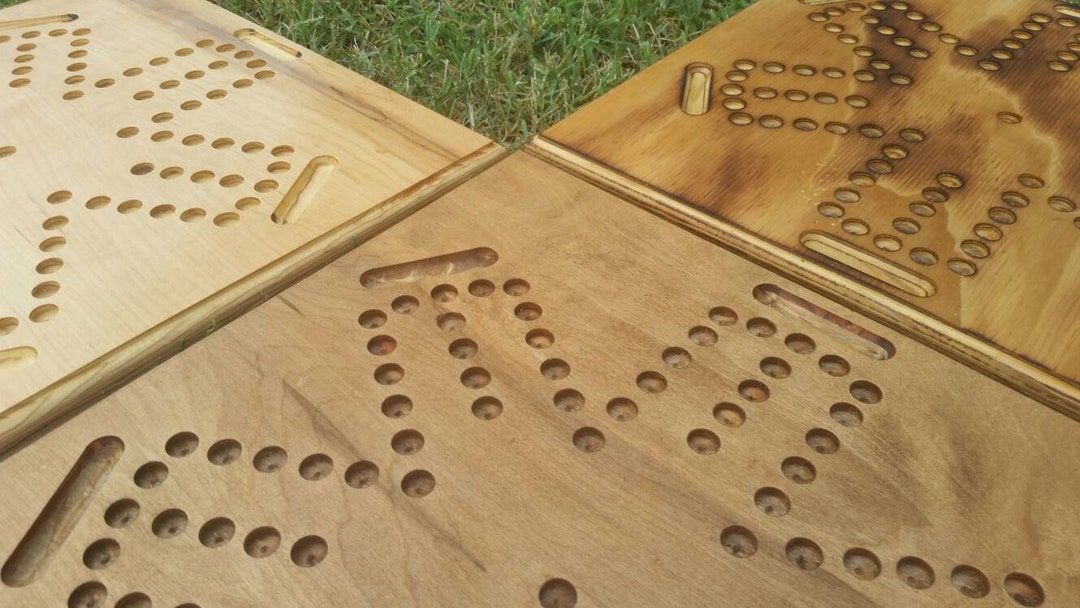 HANDMADE *** Real Wood *** WAHOO BOARD With Marbles & Dice *** 6 Player ...