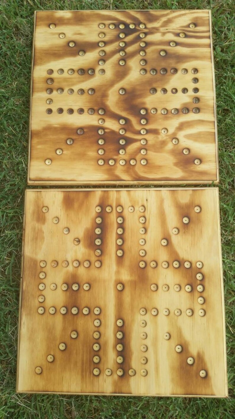 HANDMADE Real Wood WAHOO BOARD with marbles & dice | Etsy