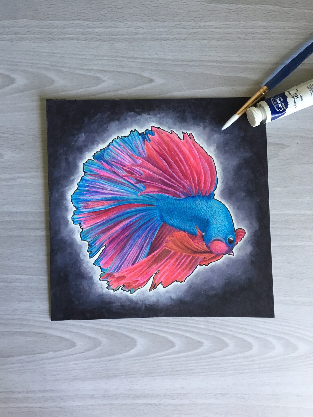 Beta Fish - Original Daniel Smith - Watercolour Painting - Etsy
