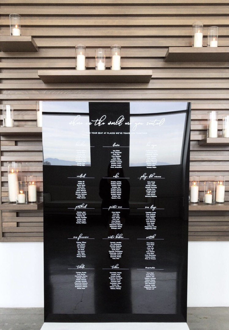 Laser Etched Acrylic Seating Chart, Acrylic Seating Chart, Wedding ...