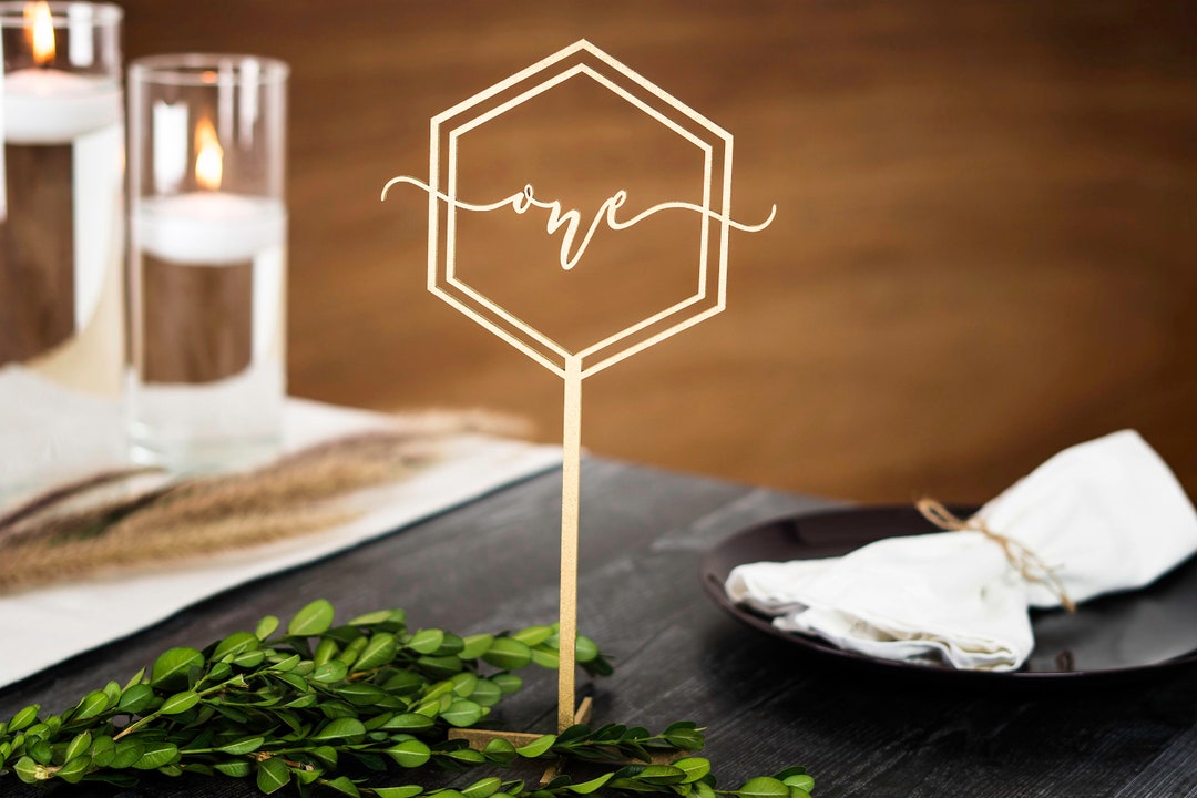 Table Numbers -wedding Table Numbers - Elegant Gold Table Numbers ...