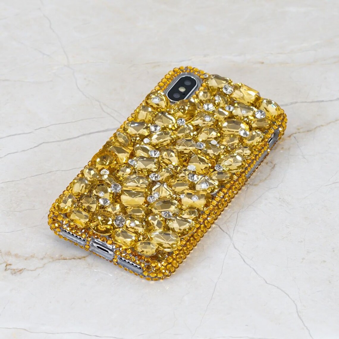 Bling Gold Gem Stones Genuine Crystals Diamond Easy Grip Case - Etsy