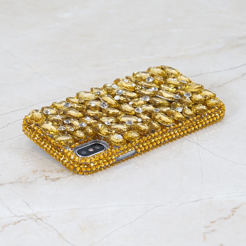 Bling Gold Gem Stones Genuine Crystals Diamond Easy Grip Case - Etsy