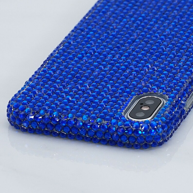 Bling Genuine Navy Blue Crystals Case for iPhone 17 16 15 Pro Max ...