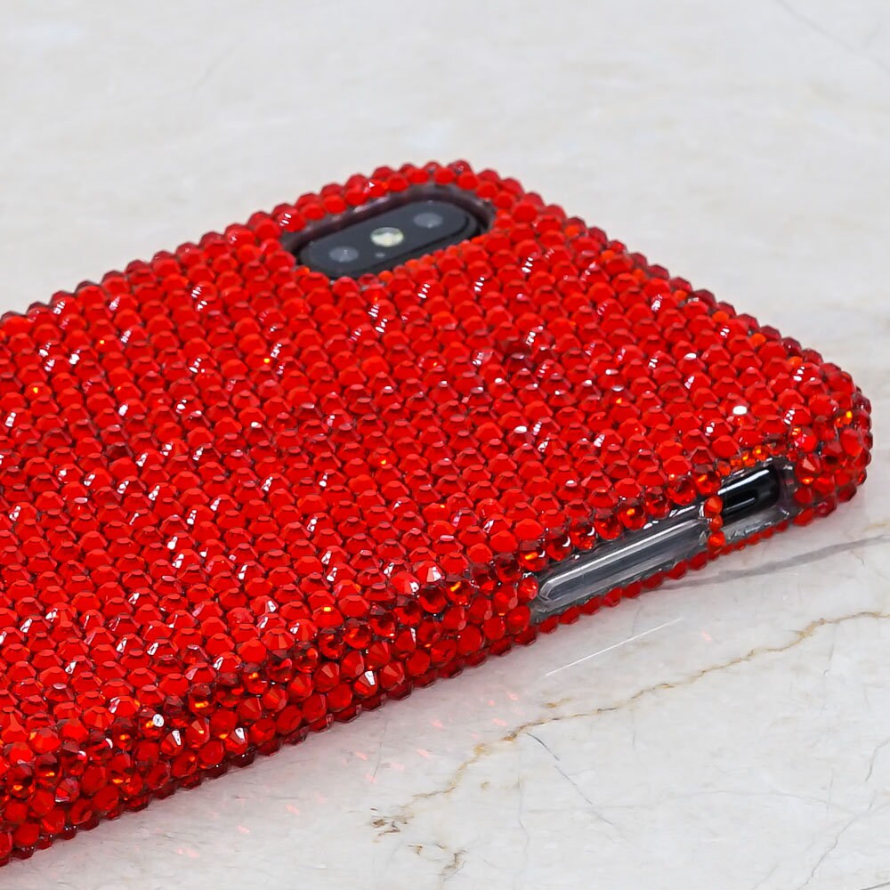 Bling Genuine Bright Red Crystals Case for iPhone 17 16 15 Pro Max ...
