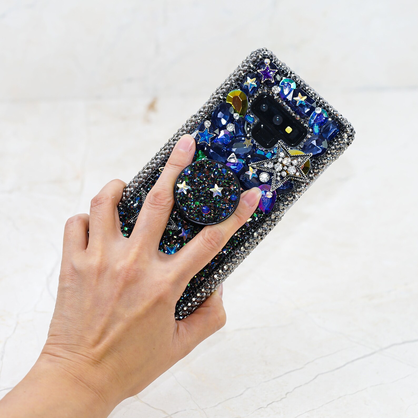 The Universe Popsocket Grip Bling Genuine Crystals Case For | Etsy