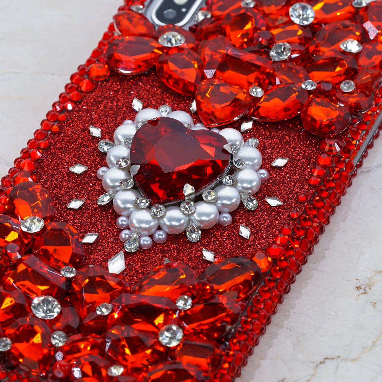 Bling Bright Red Gem Stones Genuine Crystals Diamond Heart - Etsy