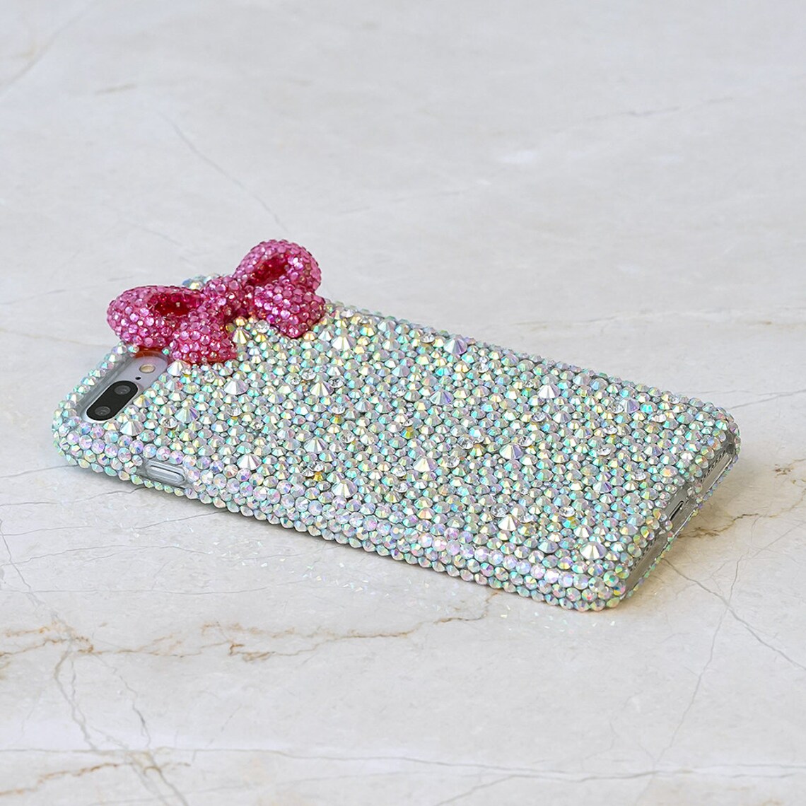 Fuchsia Pink Bow Mixed Sizes Genuine AB Crystals Diamond | Etsy