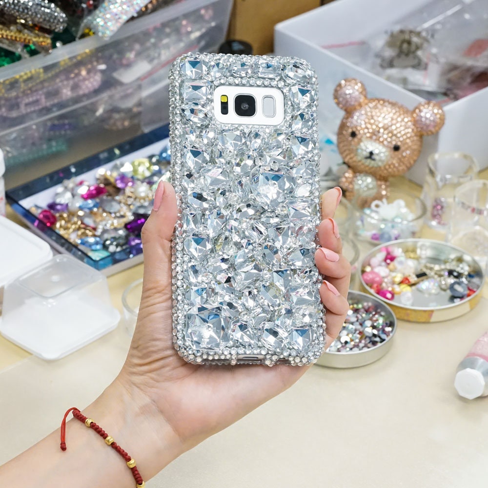 Bling Clear Gem Stones Genuine Crystals Diamond Easy Grip Case - Etsy