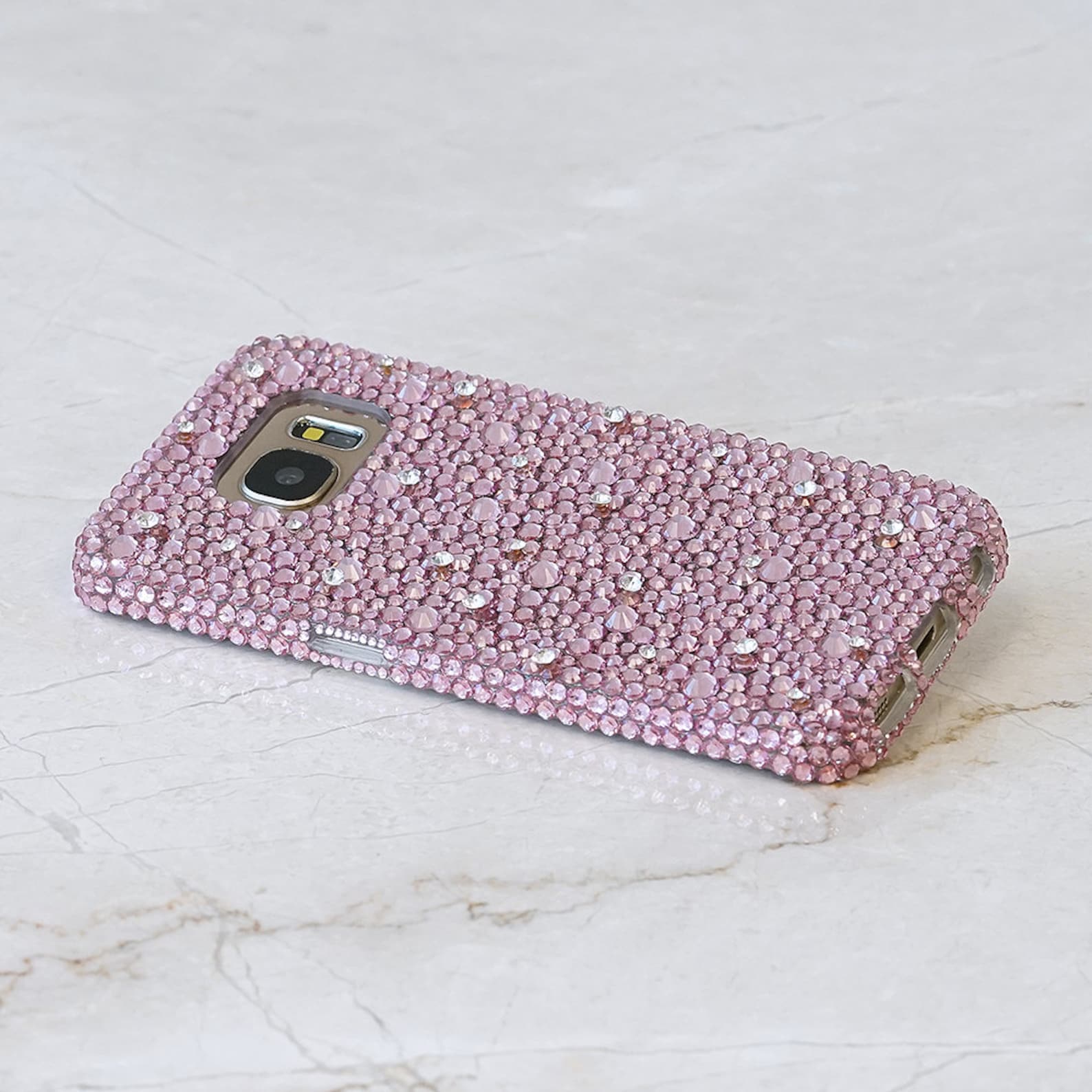 Bling Mixed Sizes Genuine Baby Pink Crystals Case for Iphone - Etsy