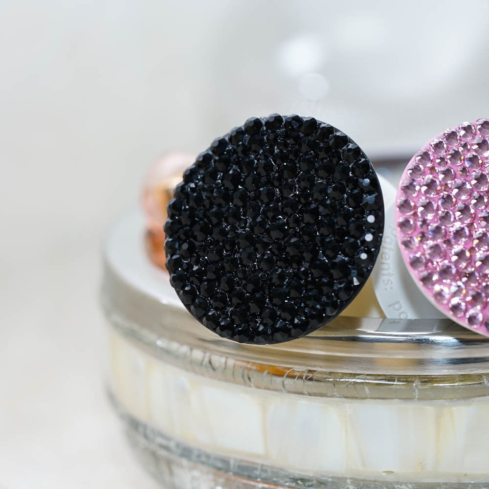 Genuine Jet Black Crystals Popsockets Bling Popgrip - Etsy