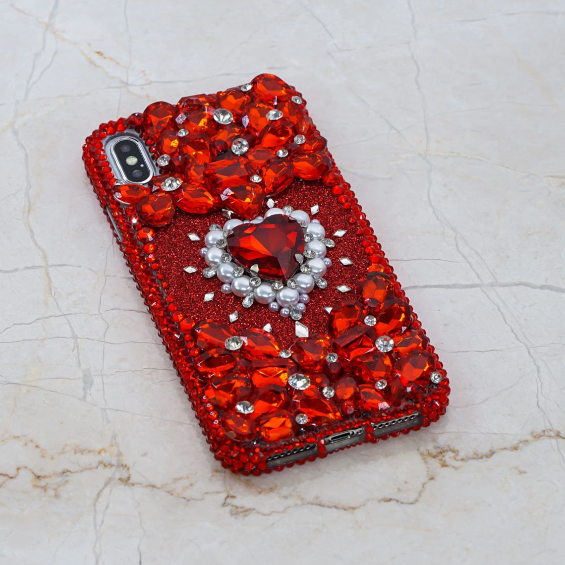 Bling Bright Red Gem Stones Genuine Crystals Diamond Heart - Etsy