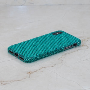 Bling Genuine Turquoise Crystals Case for iPhone 17 16 15 Pro Max ...