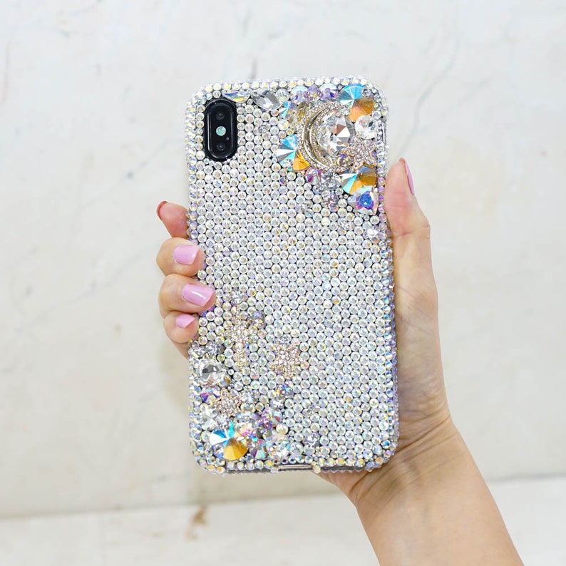 Nebula Design Genuine Rainbow Crystals AB Case for iPhone 17 16 Plus 15 ...