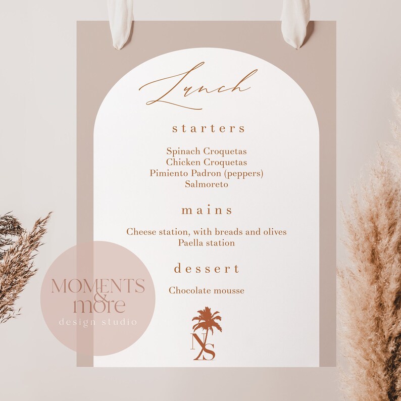 Boho Menu Sign Wedding Menu Sign Wedding Event Menu Sign - Etsy
