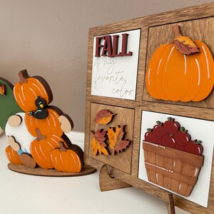 Fall Theme, Mini Square Inserts, Mini Sign, Tiered Tray Decor, Pumpkins ...