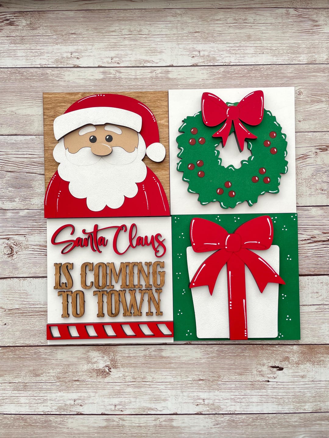 Christmas Santa Interchangeable Sign Ladder, Inserts Only, 3pk or 4pk ...