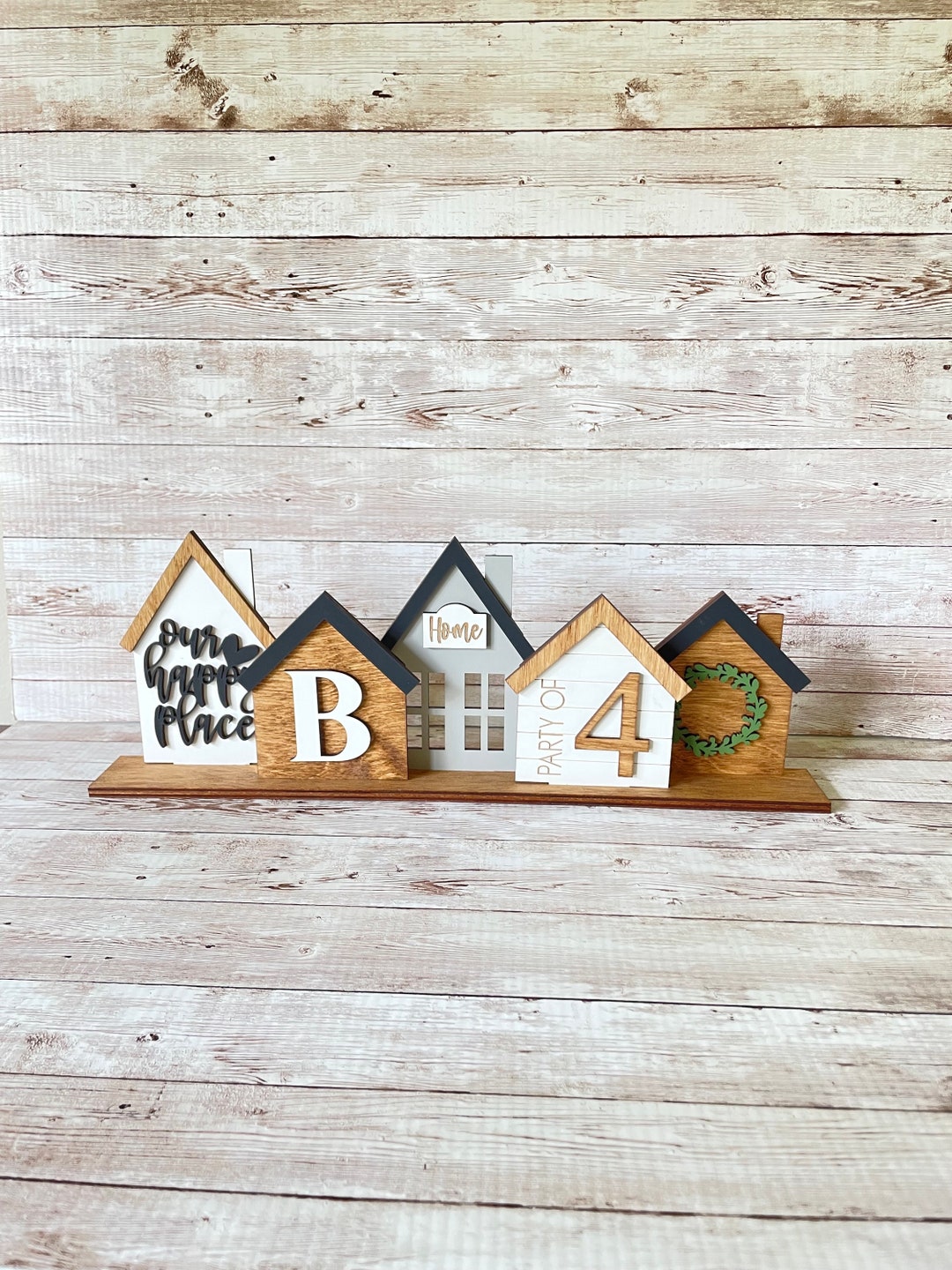 Little Houses Home Decor, Personalized Family Last Name Initial, Party ...
