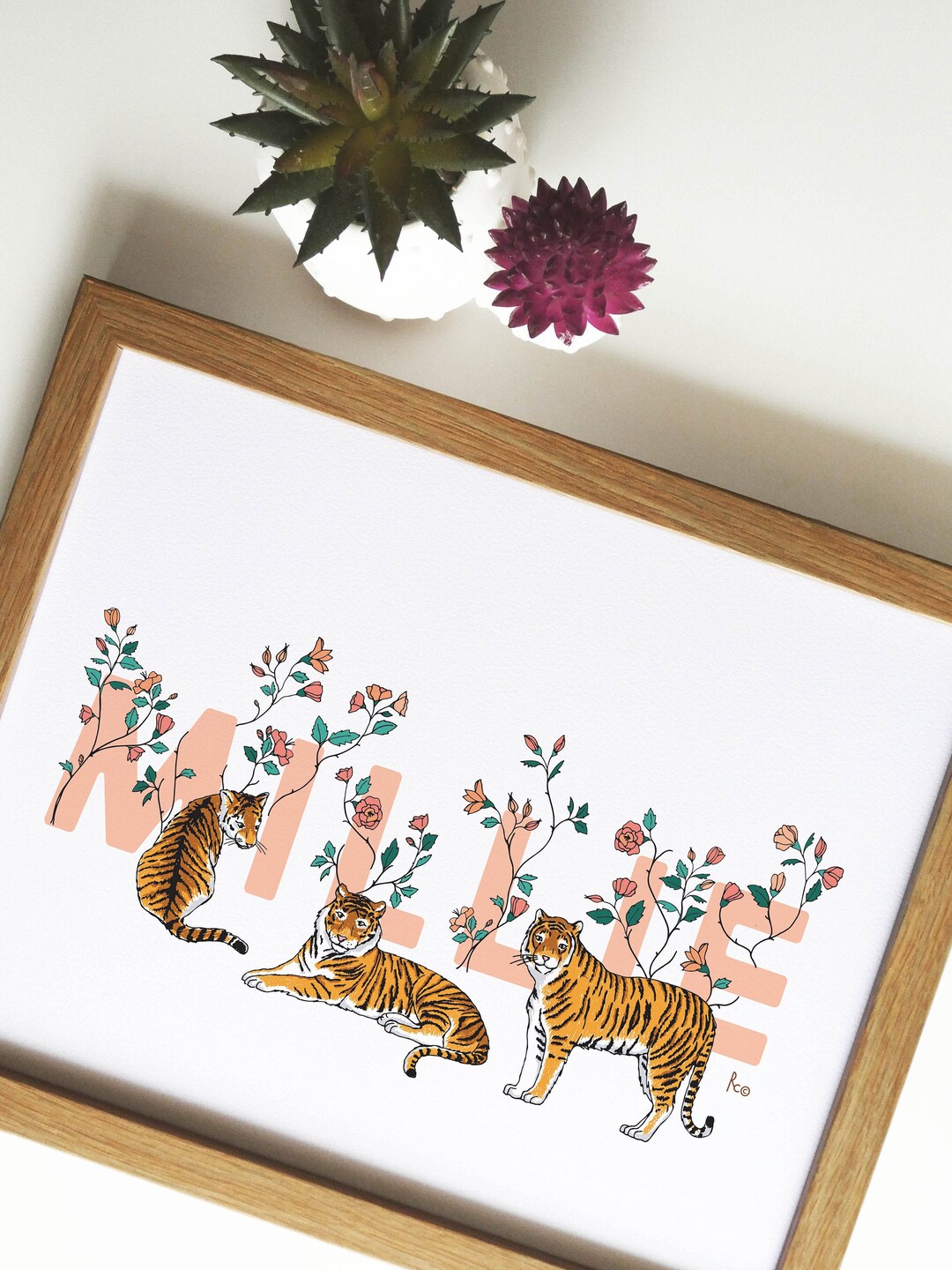 Small Custom Animals Lettering Wall Art Small 20cm X 25cm - Etsy