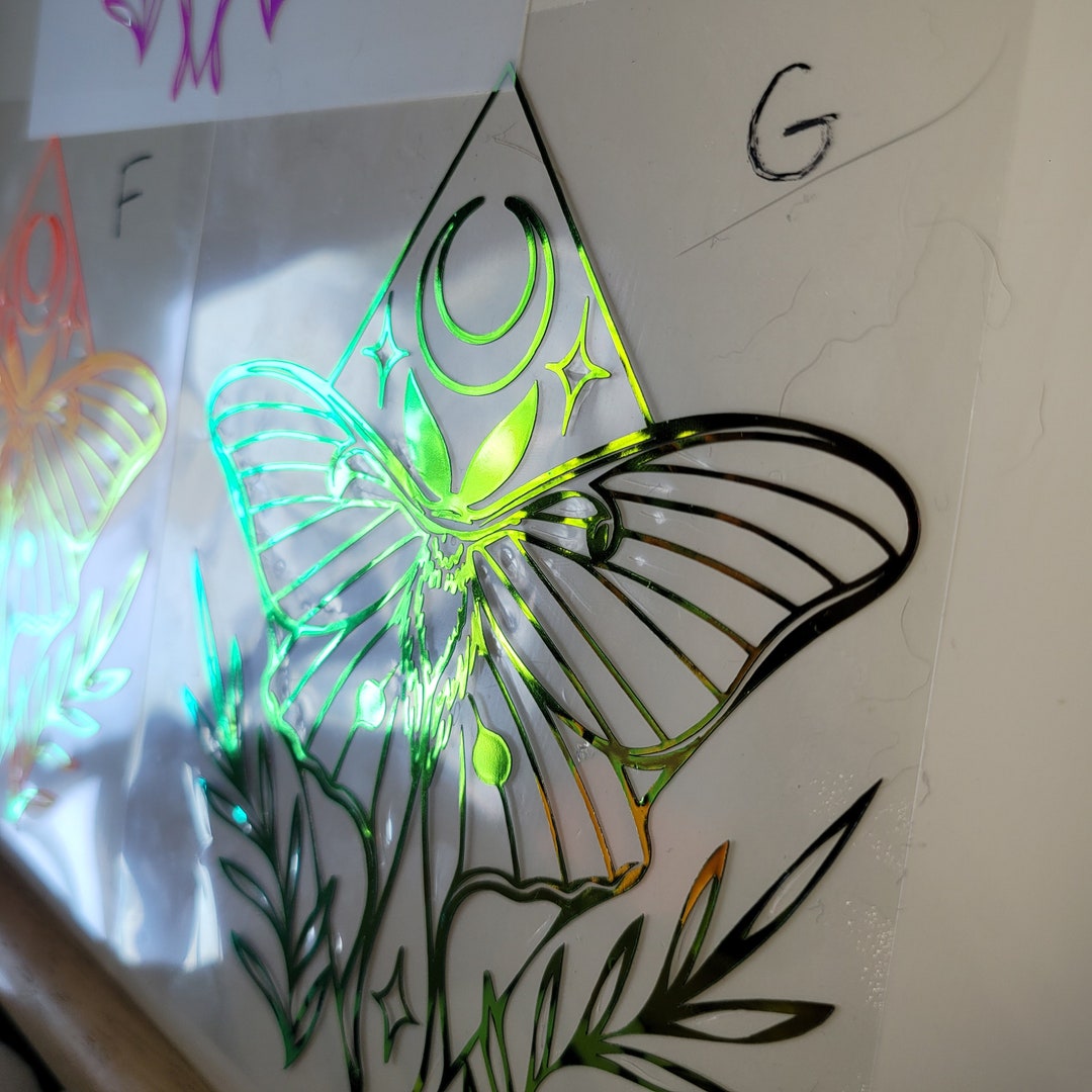 Luna Moth Car Decals Car Sticker Holographic Pink Purple Blue Yellow - Etsy