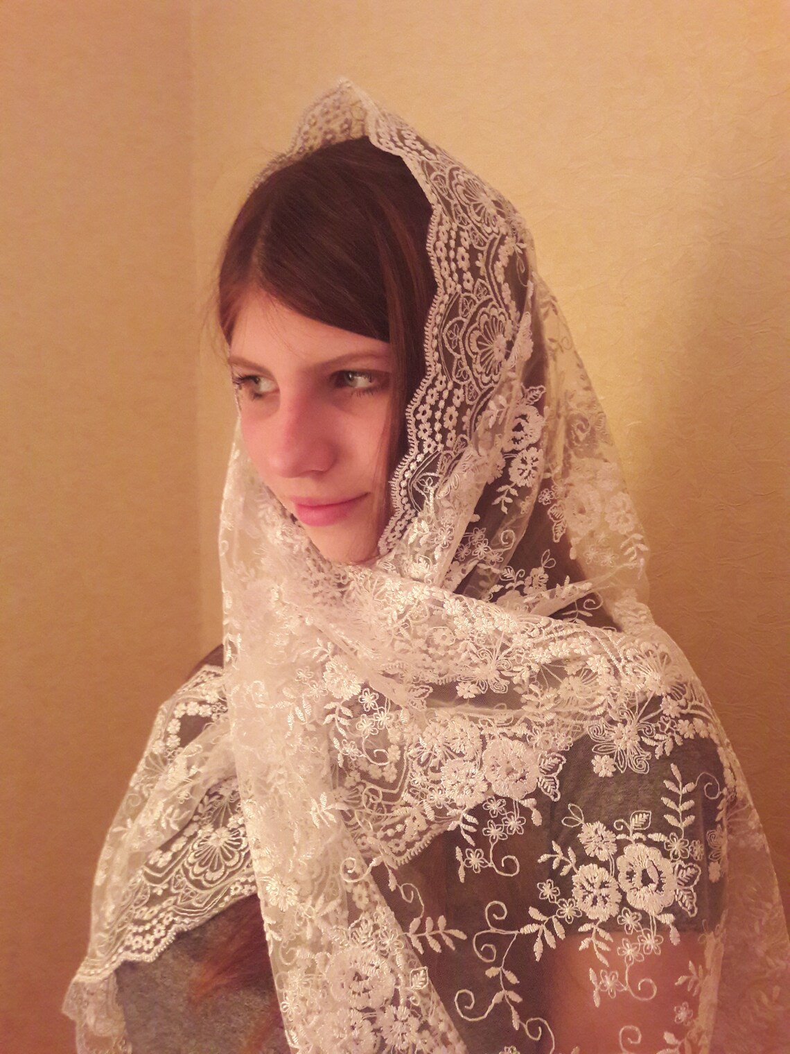 Catholic Mantilla Chapel Veil Lace Mantilla Lace Wraps Mothers Day Gift ...