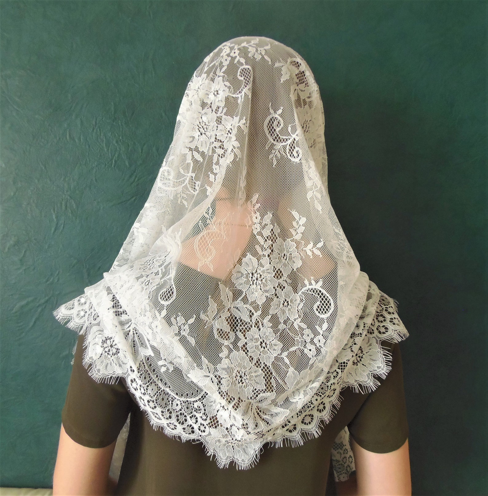 Veil Lace Mantilla Church Veil Black Chapel Veil for Mass - Etsy