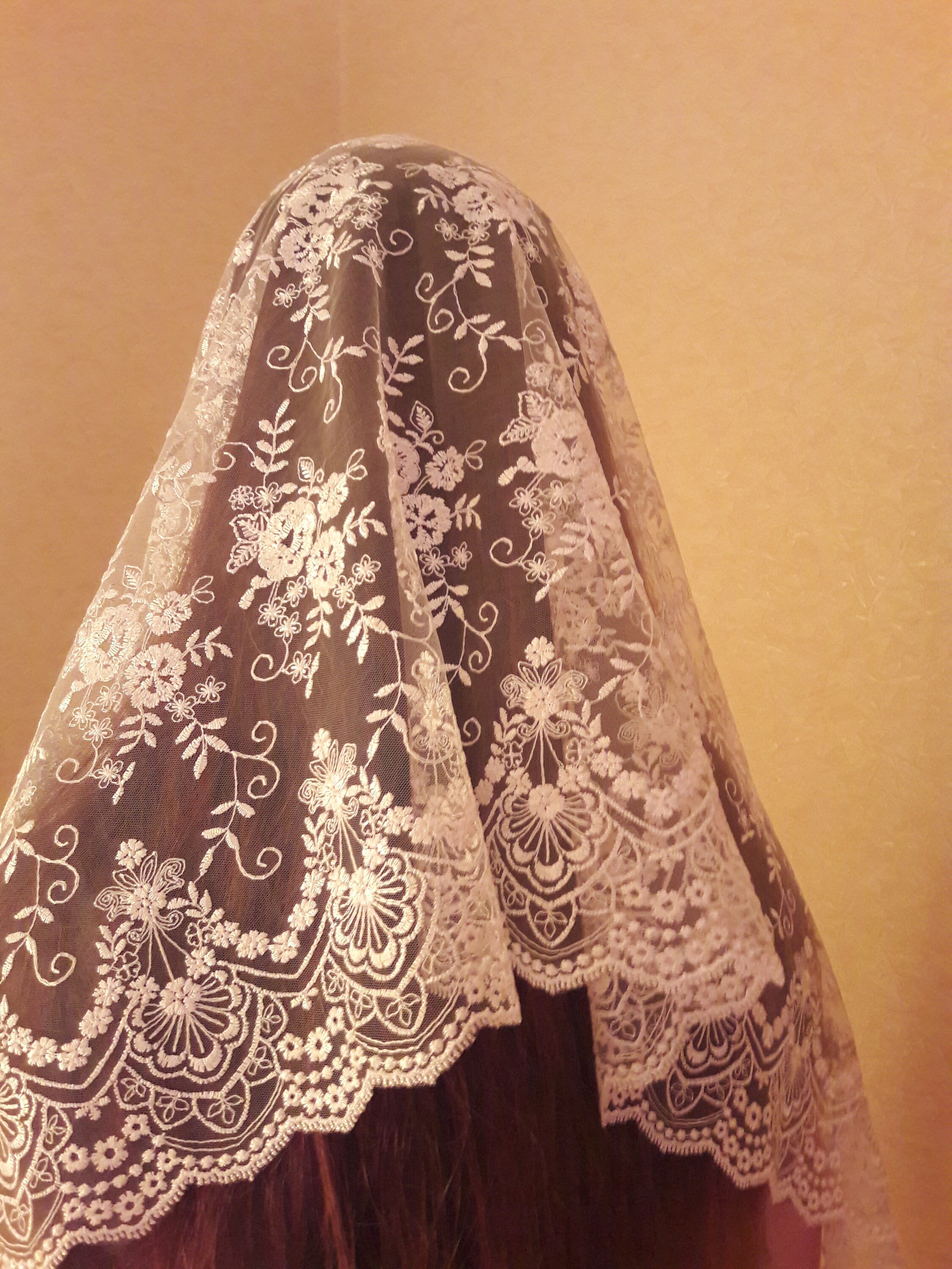 Iglesia de la mantilla católica velo encaje mantilla encaje - Etsy España