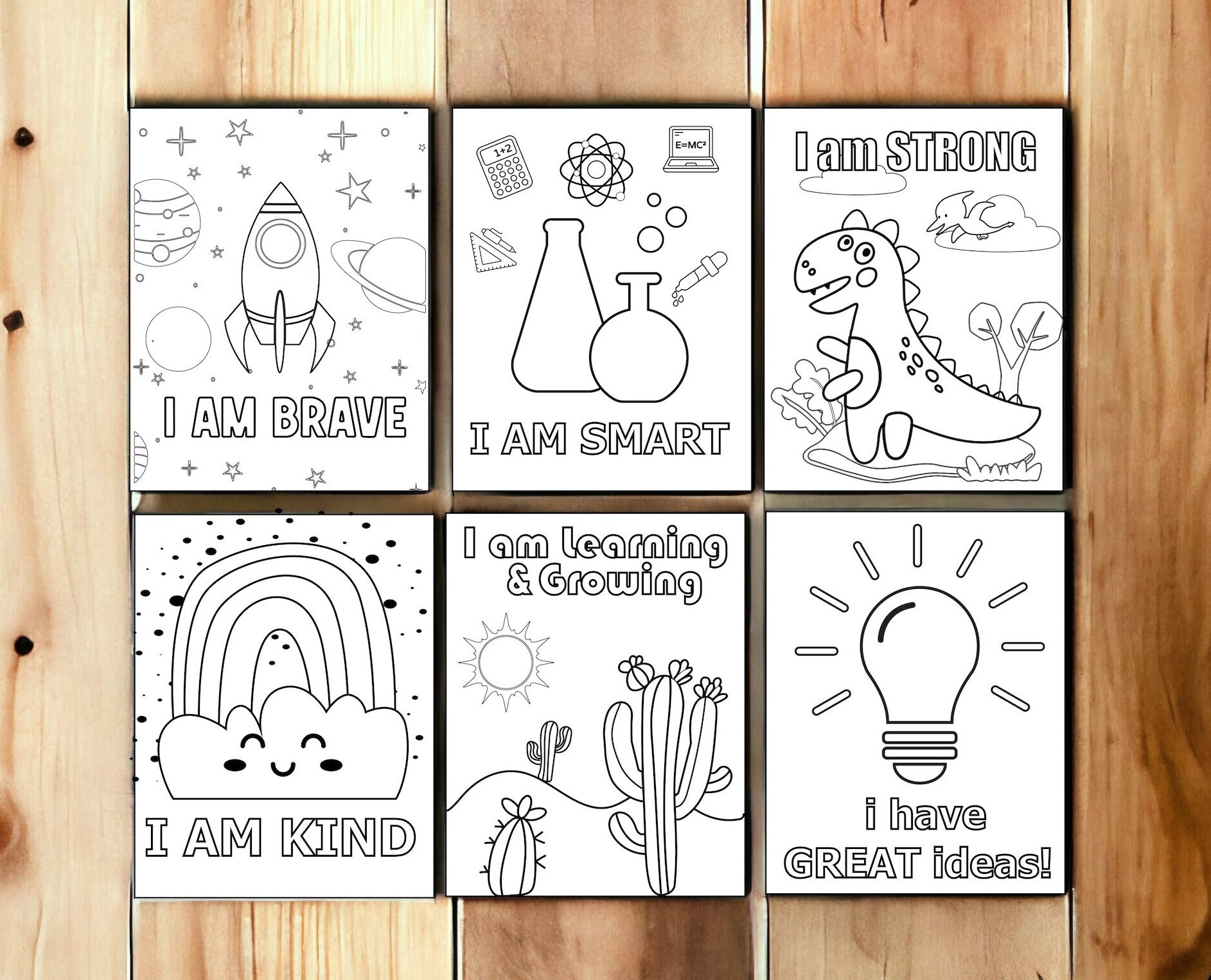 12 Affirmation Coloring Pages | Kids Coloring | Kids Positivity | Kids ...