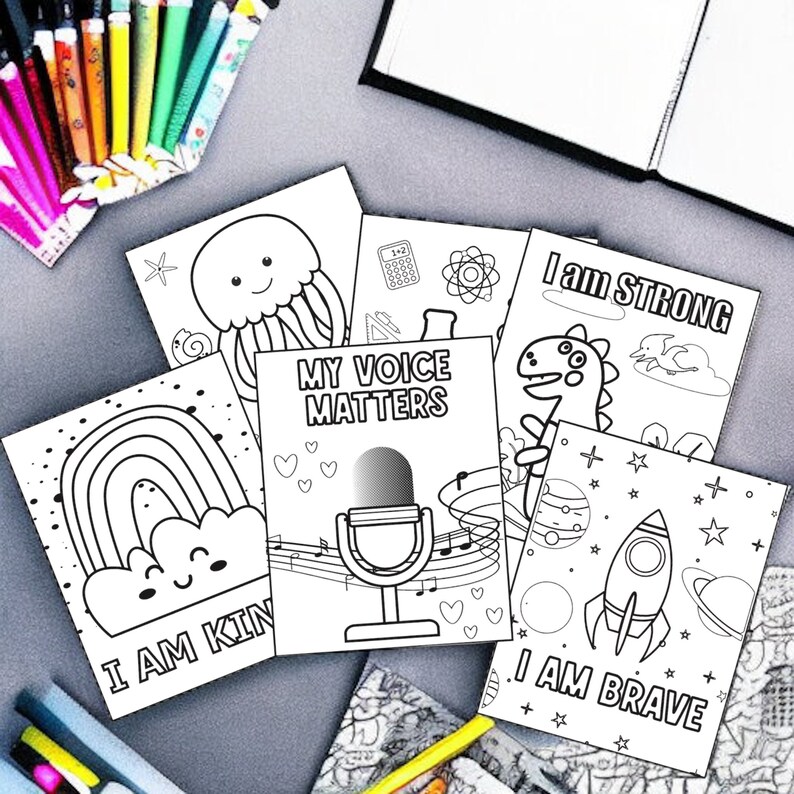 12 Affirmation Coloring Pages | Kids Coloring | Kids Positivity | Kids ...