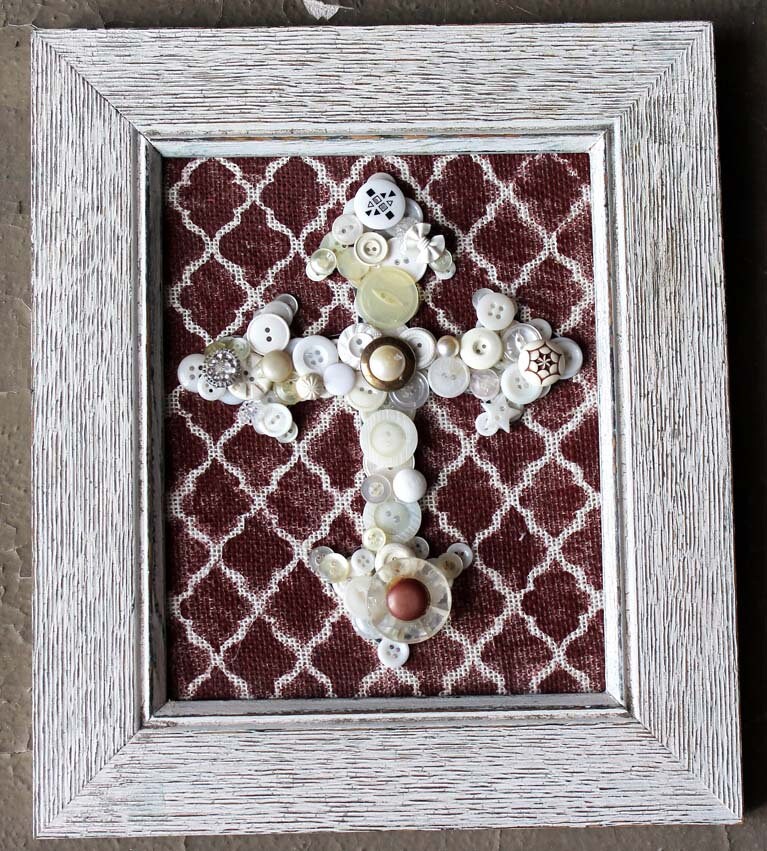One of a Kind Cross Wall Art Made With Repurposed Vintage Buttons on ...