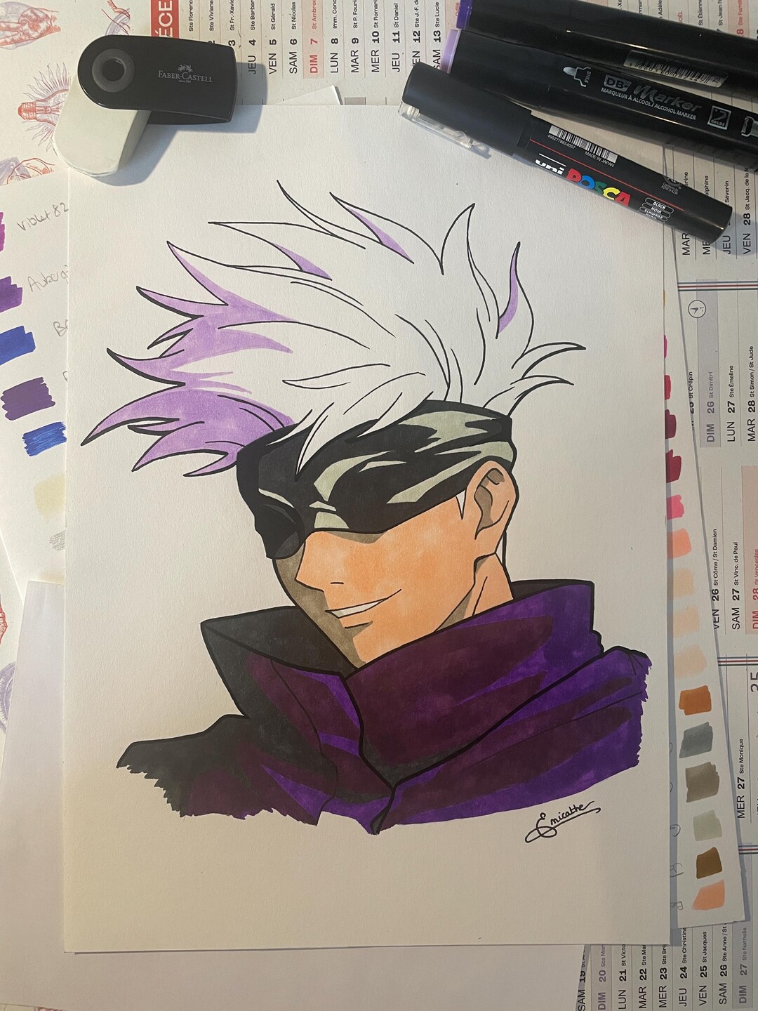 Hand-drawn Fan Art - Gojo Satoru - Jujutsu Kaisen - Etsy