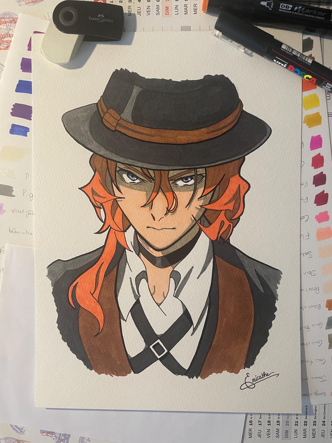 Hand Drawn Fan Art - Chuuya Nakahara - Bungo Stray Dogs - Etsy