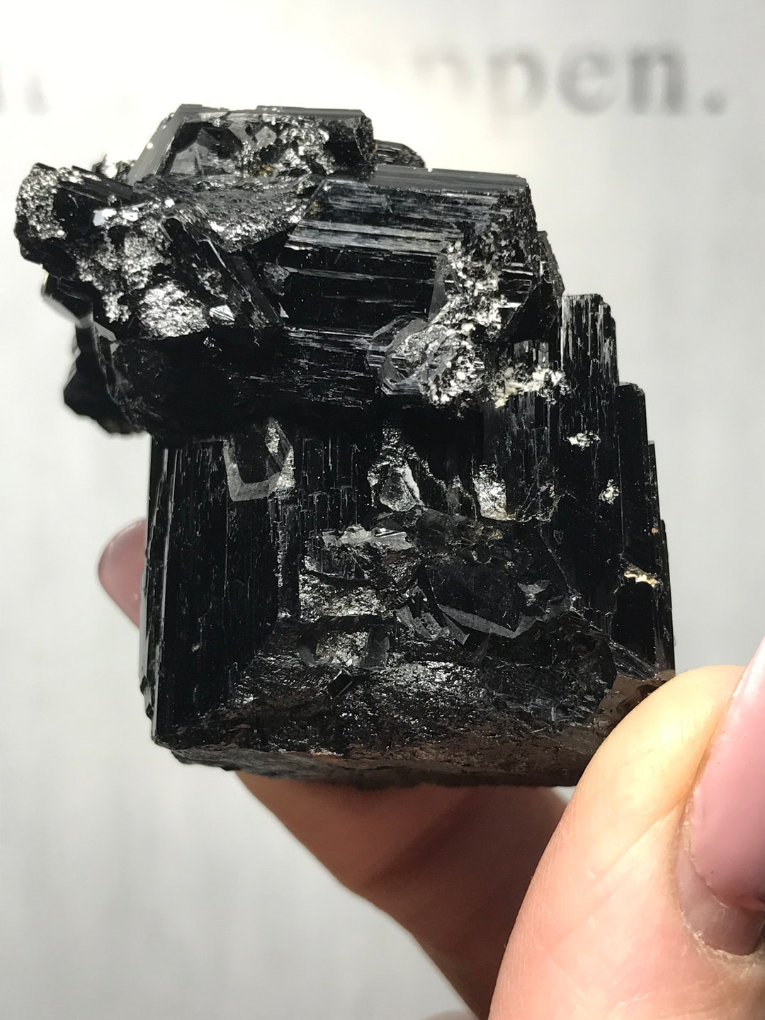 Black Turmaline With Hyalite Opal - Etsy