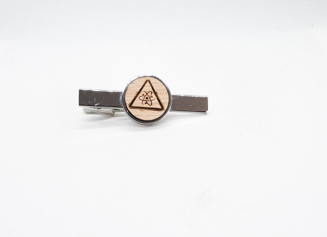 Wooden Atom Area Tie Clips Gold or Silver Tie Clips, Anniversary Gift ...