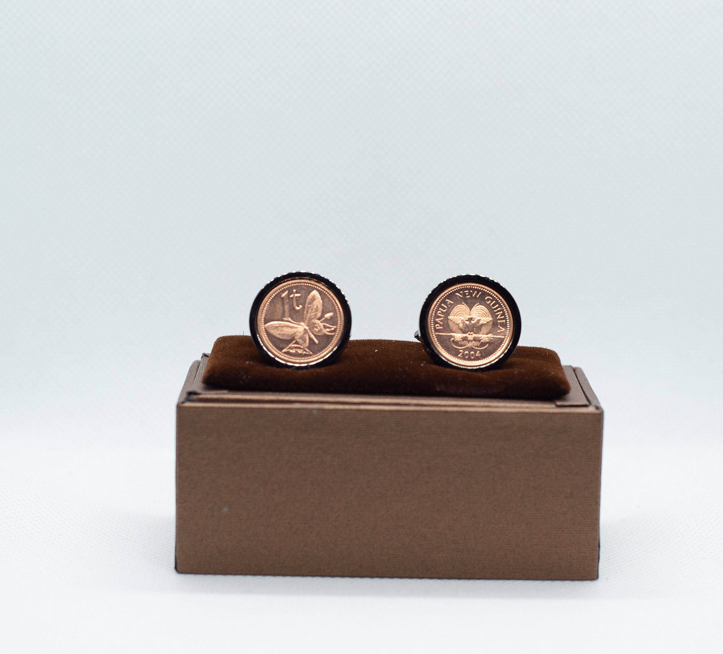 Coin Cufflinks - Papua New Guinea 1 Toea Elizabeth II Coin, Choice of ...