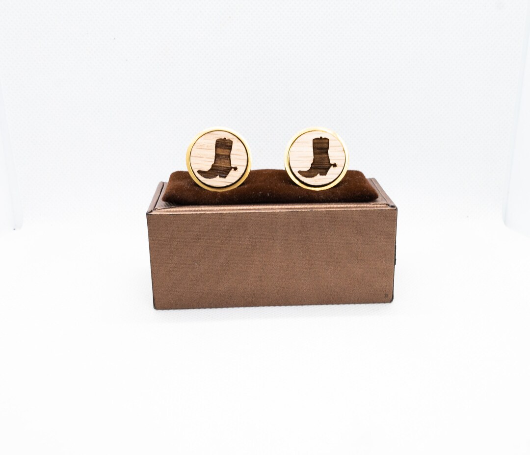 Wooden Cowboy Boots Cufflinks Wedding Cufflinks, Engraved Wooden ...