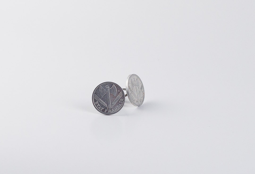 Coin Cufflinks - France, 1 Franc Coin Cufflink, 1st Year, First Year ...