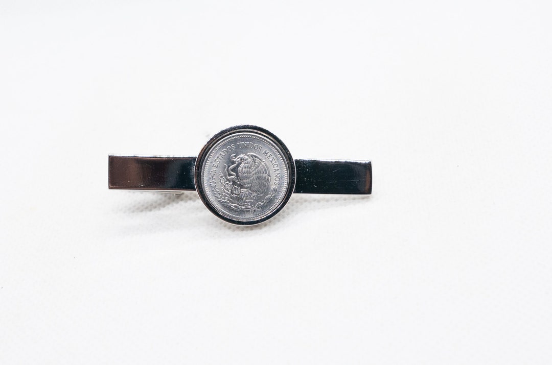 Coin Mexico 10 Pesos Tie Clips Gold or Silver Tie Clips, Anniversary ...
