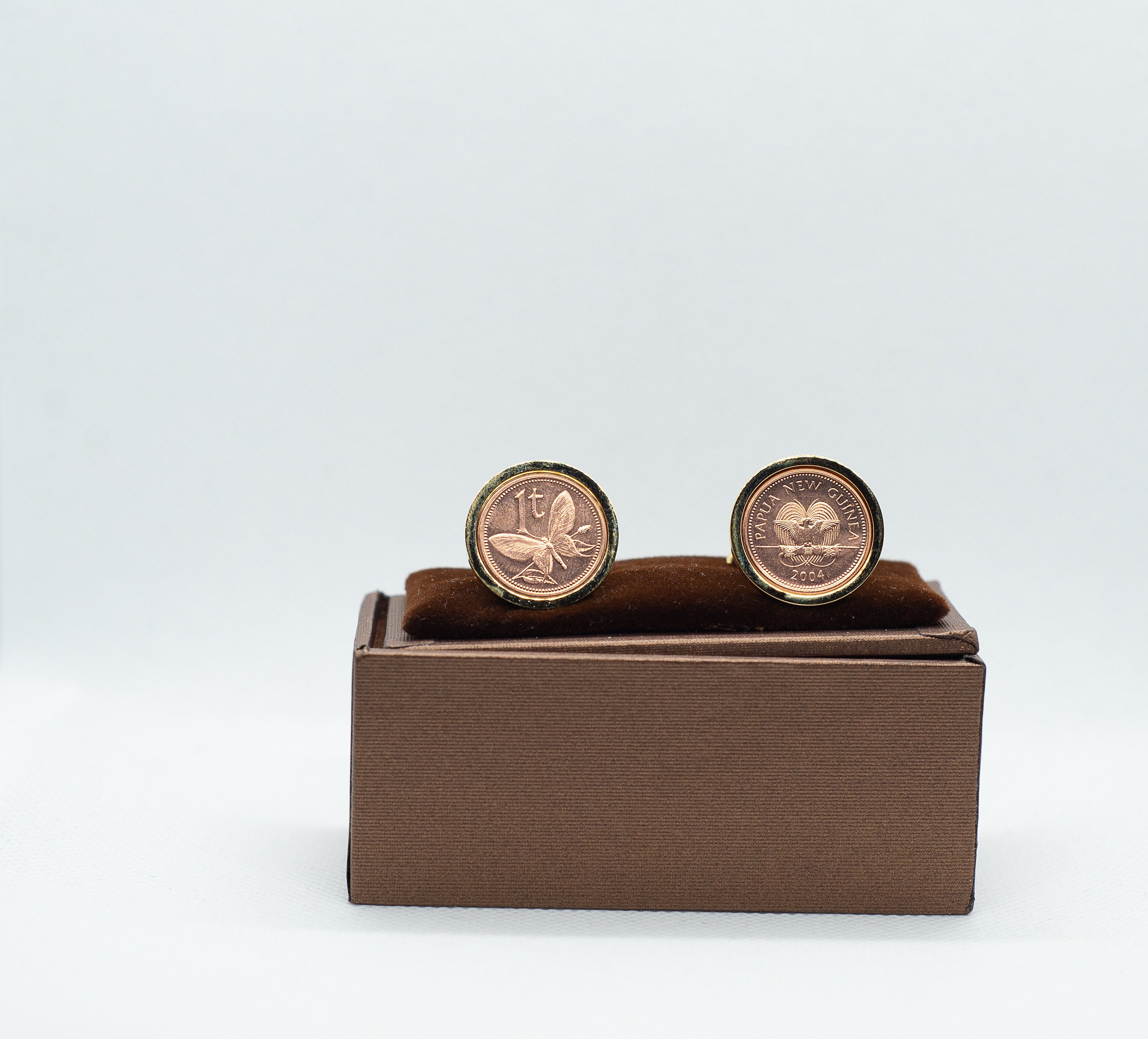 Coin Cufflinks - Papua New Guinea 1 Toea Elizabeth II Coin, Choice of ...