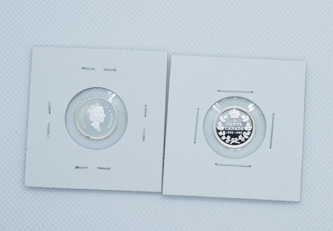 Coin Cufflinks -canada 90th Anniversary, Royal Canadian Mint- 5 Cent ...