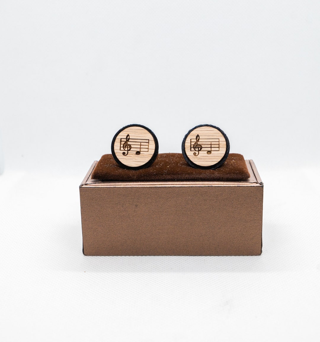 Musical Note Wooden Cufflinks - Wedding Cufflinks, Engraved Wooden ...