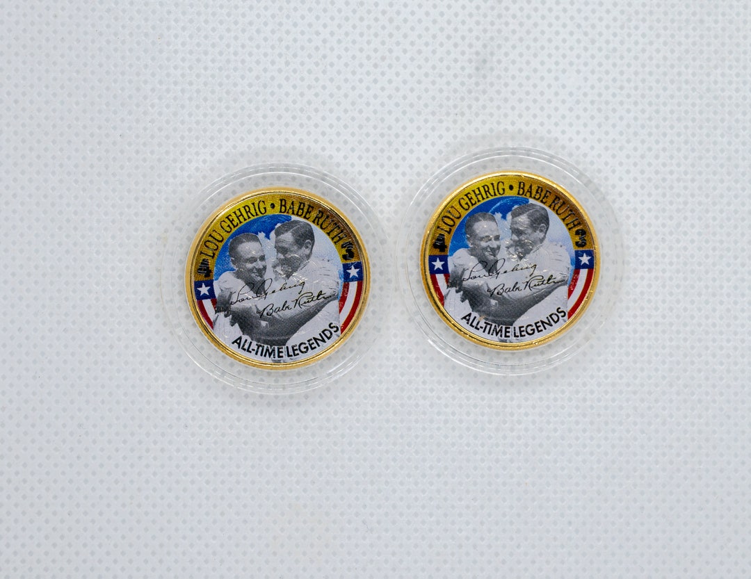 Coin Cufflinks- Lou Gehrig & Babe Ruth, Ted Williams, Nolan Ryan, U.S ...