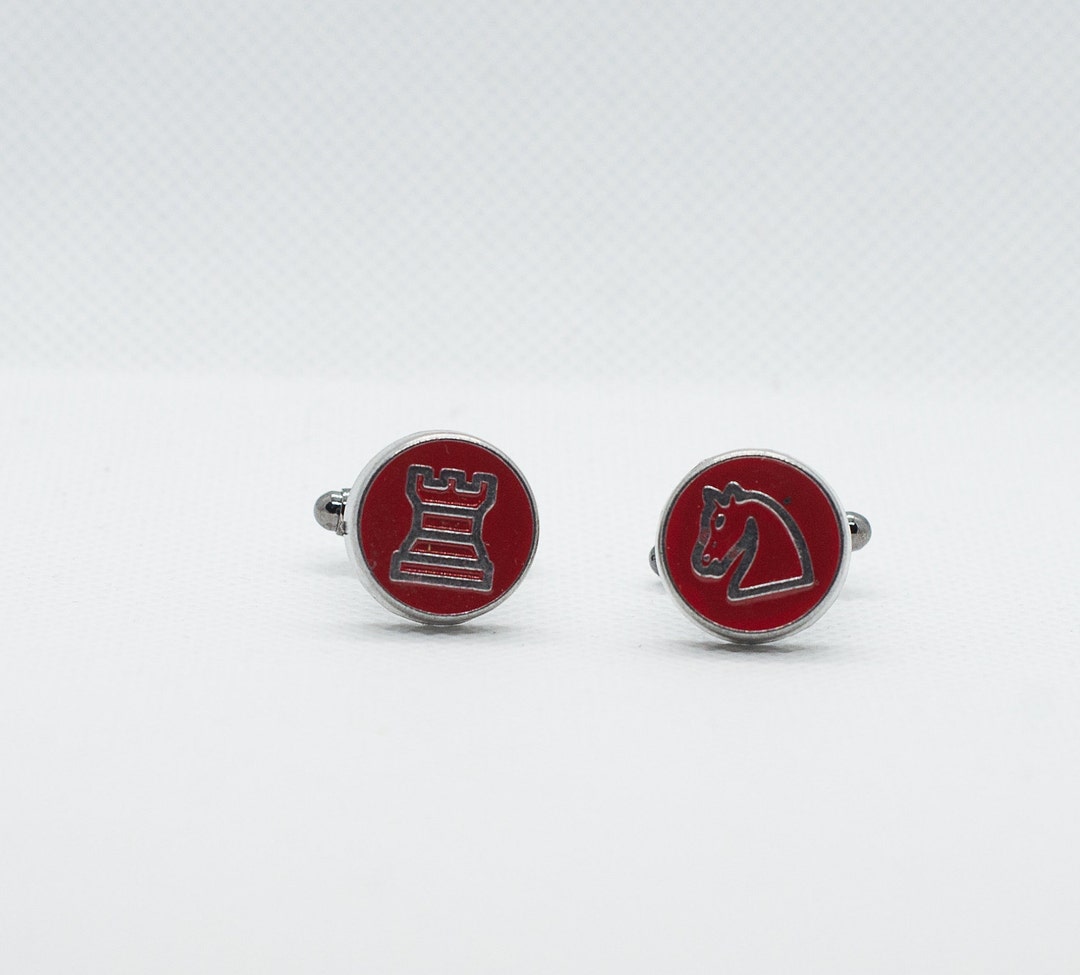 Red Mini Chess Pieces Cufflinks - Etsy