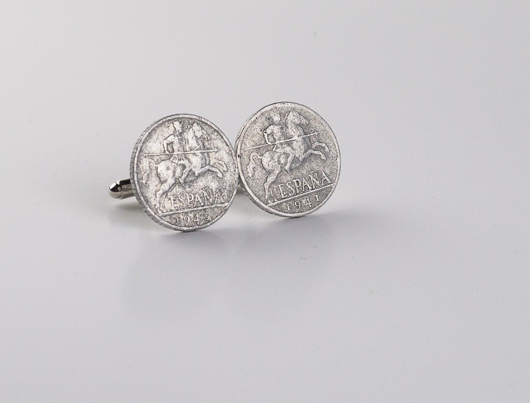 Coin Cufflinks - Spain, 10 Centimos Coin Cufflink, 10th Year, 20th Year ...