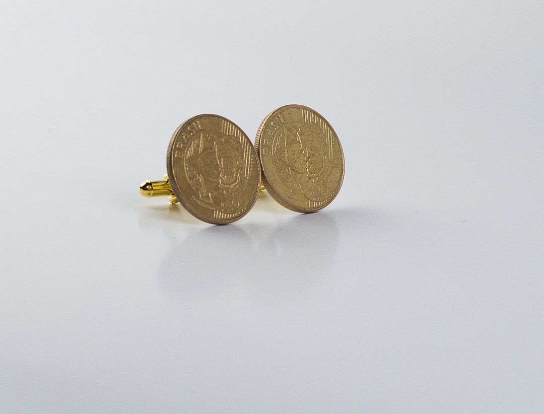 Coin Cufflinks - Brazil, 25 Centavos Coin Cufflink, Brazilian Wedding ...