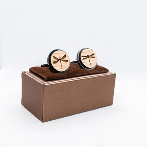 Dragonfly Wooden Cufflinks - Wedding Cufflinks, Engraved Wooden ...